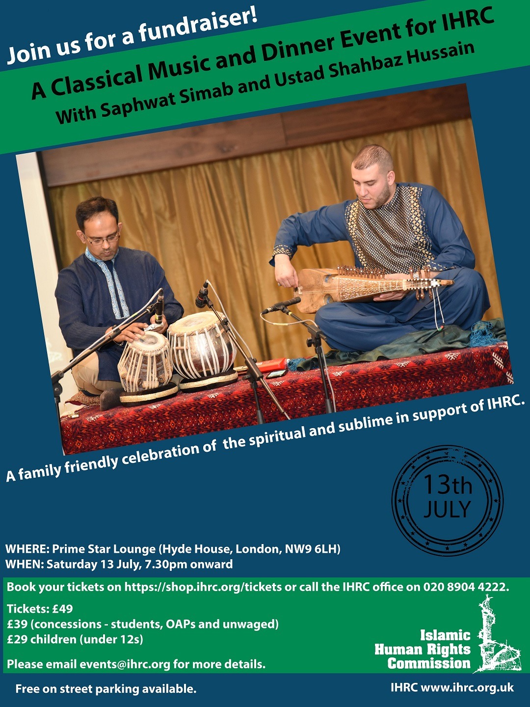 A Fundraising Classical Music and Dinner Event for IHRC With Saphwat ...