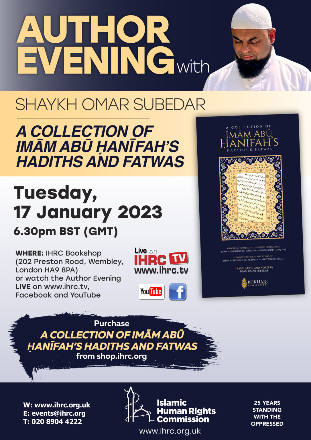 Book Tour with Shaykh Omar Subedar - IHRC