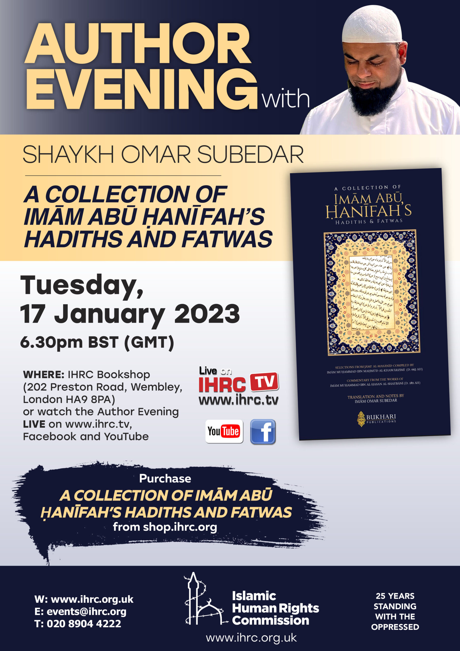 Book Tour with Shaykh Omar Subedar - IHRC