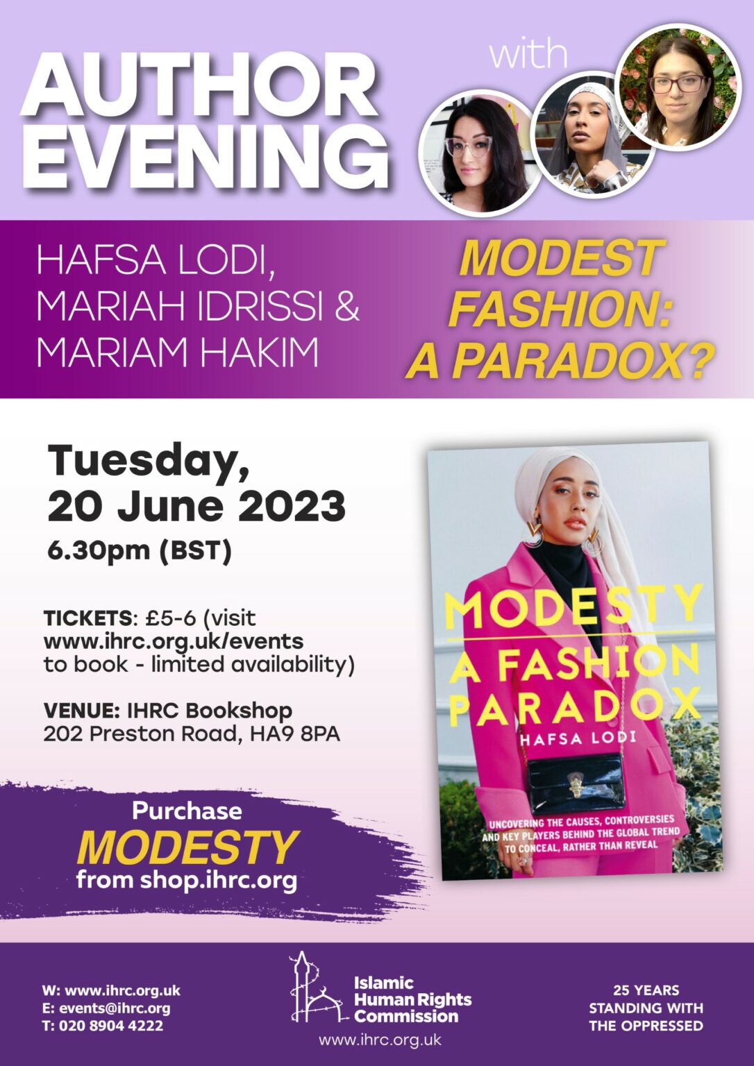 Author Evening with Hafsa Lodi and Mariah Idrissi: Modesty - IHRC